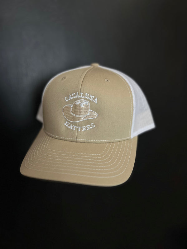 Khaki & White Cap - Catalena Hatters